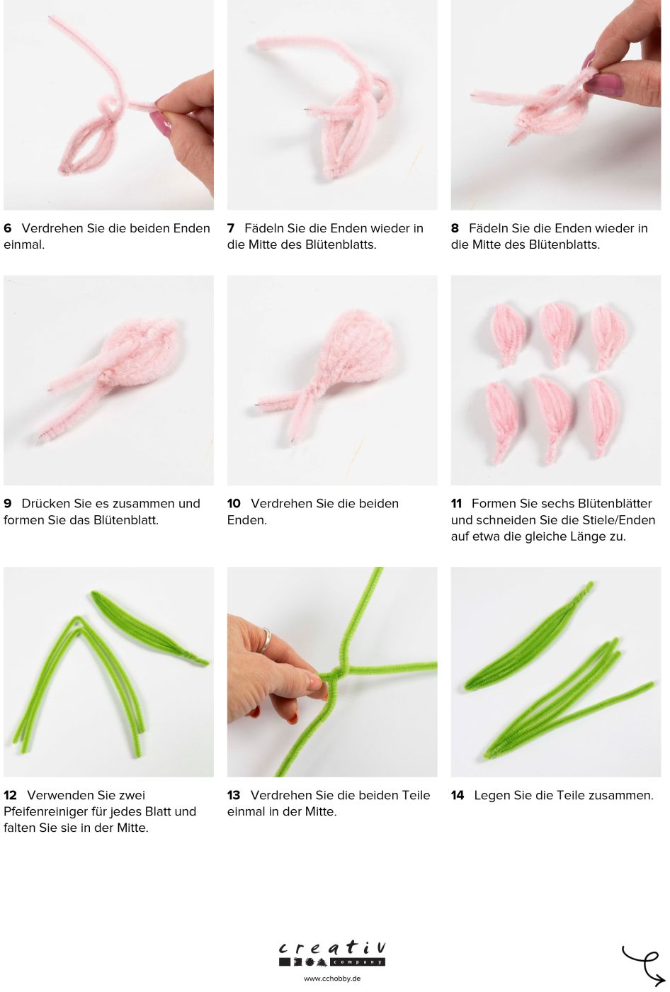 Blumen aus Pfeifenputzern basteln